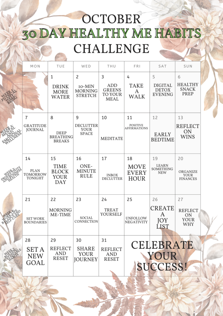 30-Day Healthy Habit Challenge: “Healthy Me” Edition - L8NX
